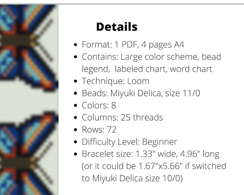 Butterfly Loom Pattern for Beaded Bracelet Butterflies - Etsy