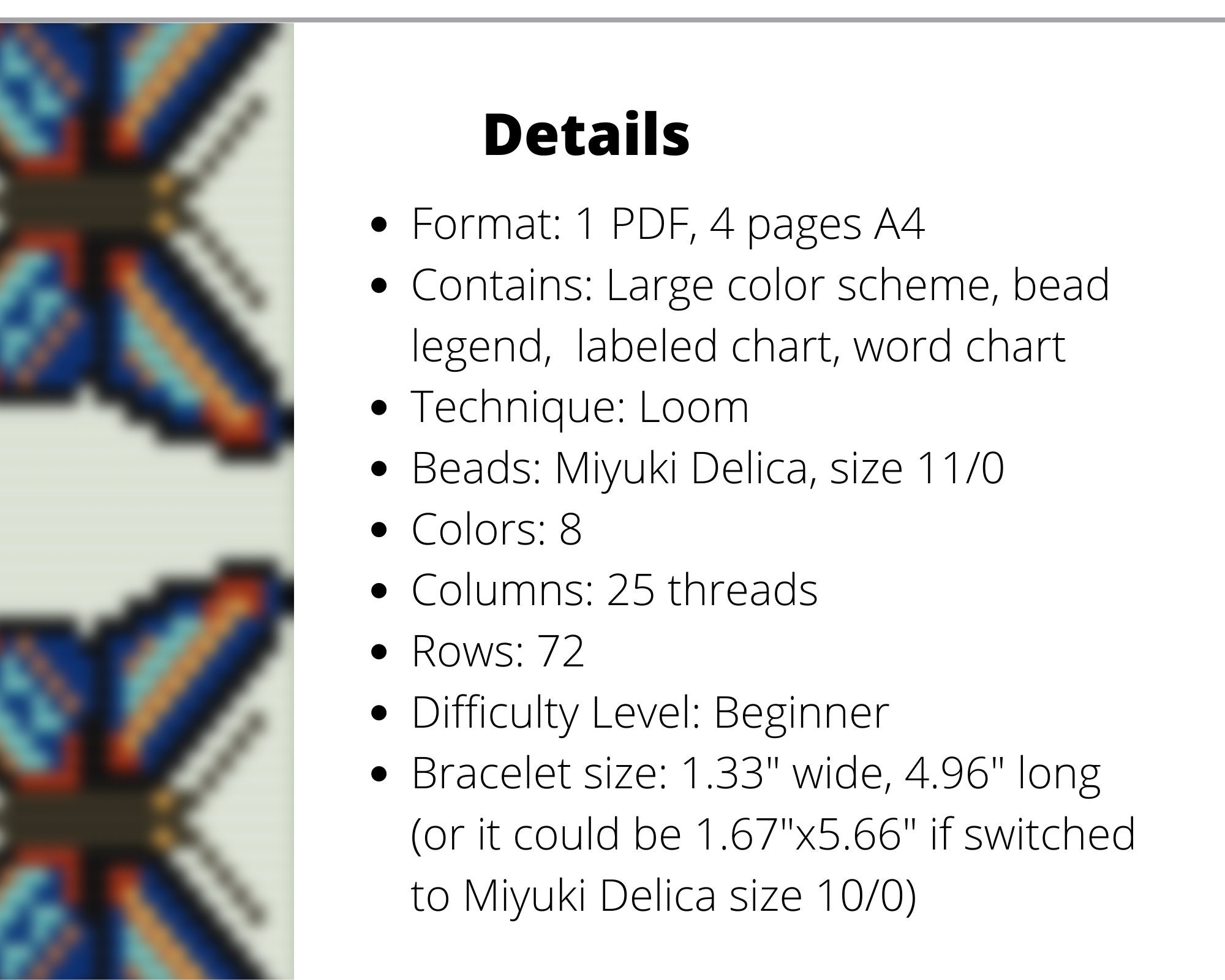 Butterfly Loom Pattern for Beaded Bracelet Butterflies - Etsy