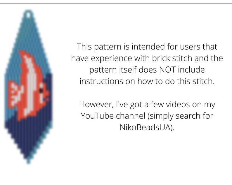Tropical Fish Brick Stitch Pattern for Fringe Beaded Earrings - Etsy