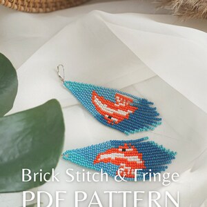 Tropical Fish Brick Stitch Pattern for Fringe Beaded Earrings ...