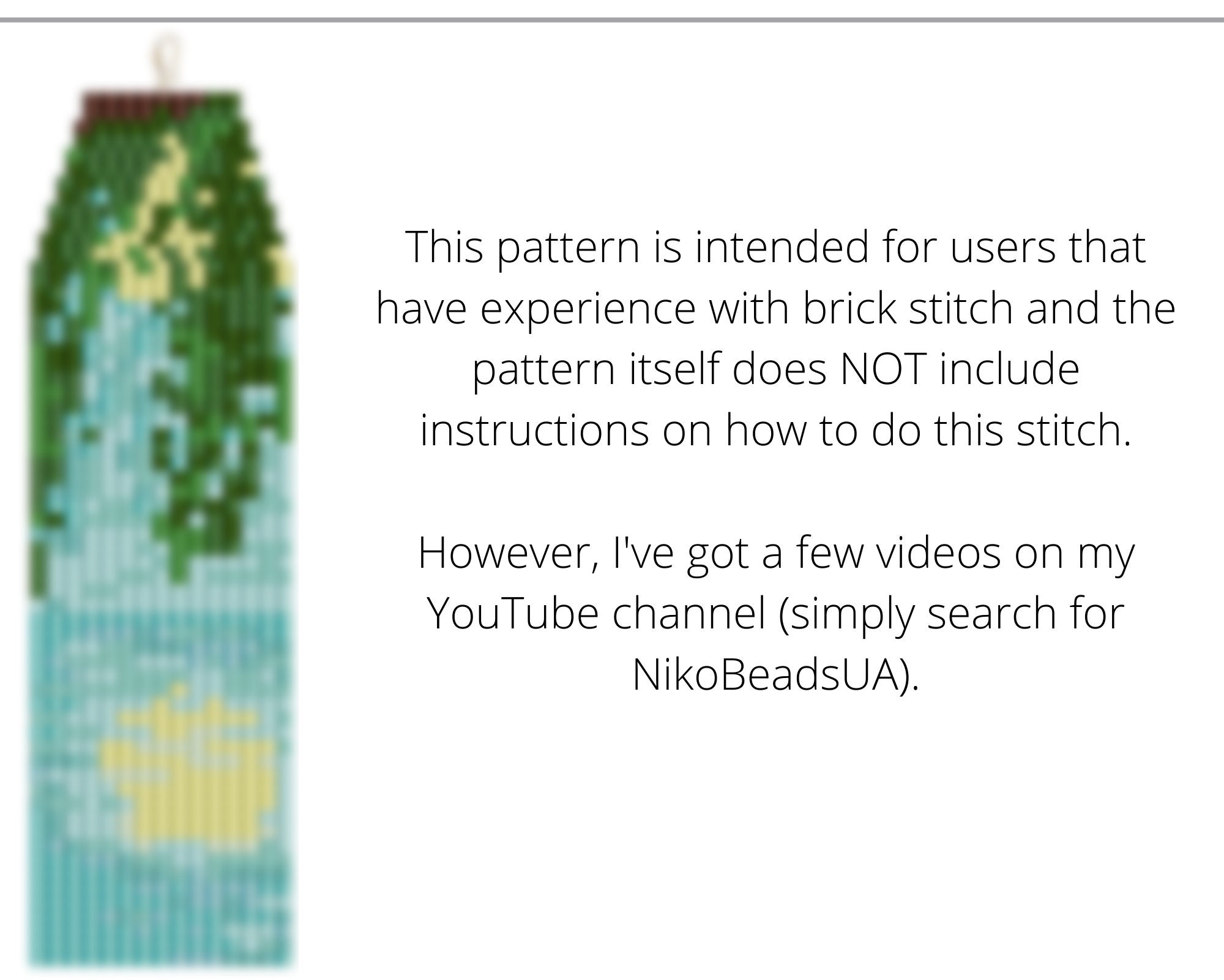 Sun & River Brick Stitch Pattern for Fringe Beaded Earrings, Water ...