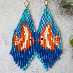 Tropical Fish Brick Stitch Pattern for Fringe Beaded Earrings - Etsy Canada