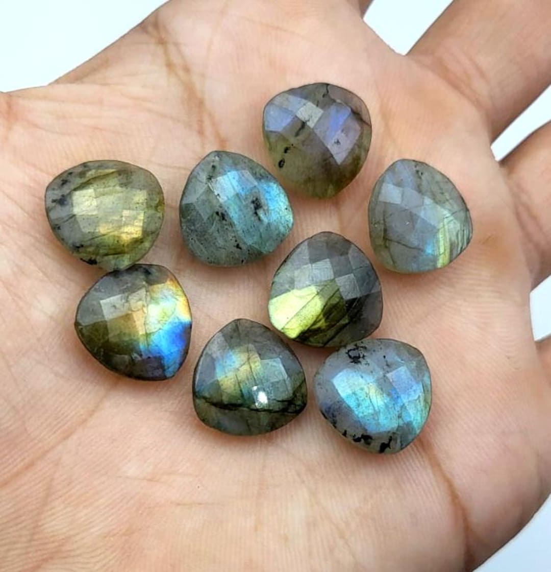 Labradorite Trillion Shape Checker Cut Cabochon, Flashy Labradorite ...