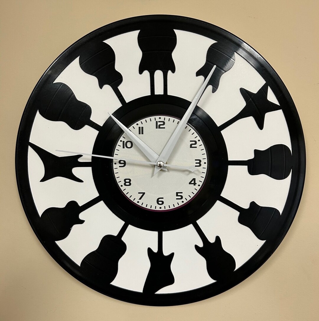 Vinyl Record Album Wall Clock - Guitar - Etsy