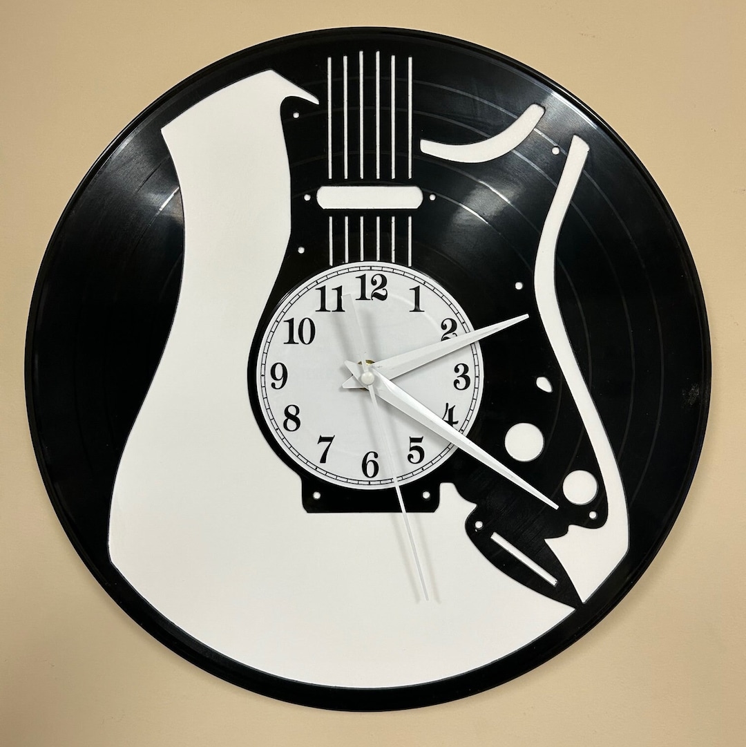 Vinyl Record Album Wall Clock- Fender Strat Guitar - Etsy