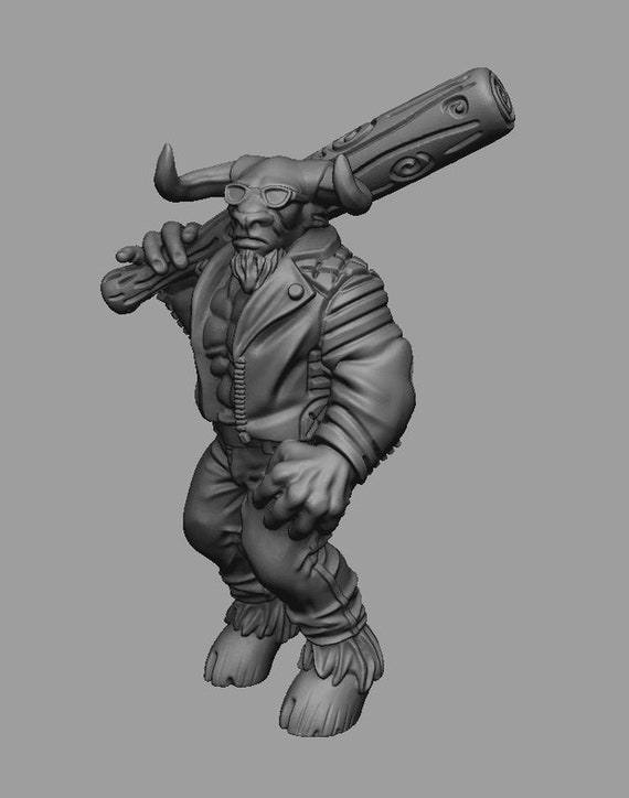 28mm Minotaur With Baseball Bat D&D Dark Forge Shadowrun | Etsy UK