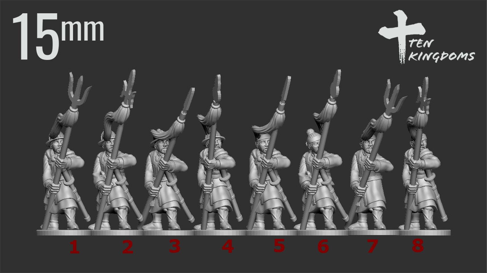 15mm Goryeo Korean Spear Foot (TGM-7 Resin) Ten Kingdom Miniatures - Etsy