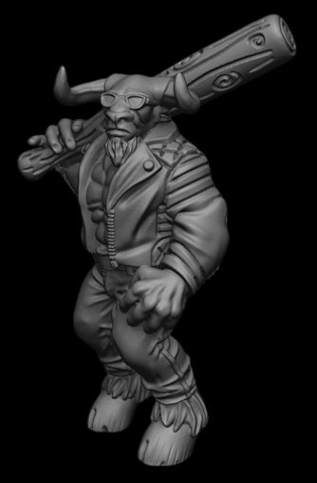 28mm Minotaur With Baseball Bat D&D Dark Forge Shadowrun Cyberpunk 28mm ...