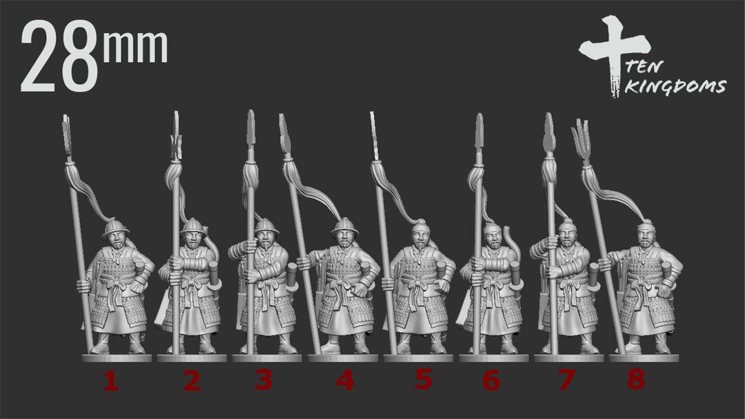 28mm Goryeo Korean Spear Arm. Foot (TGM-7 Resin) Ten Kingdom Miniatures ...