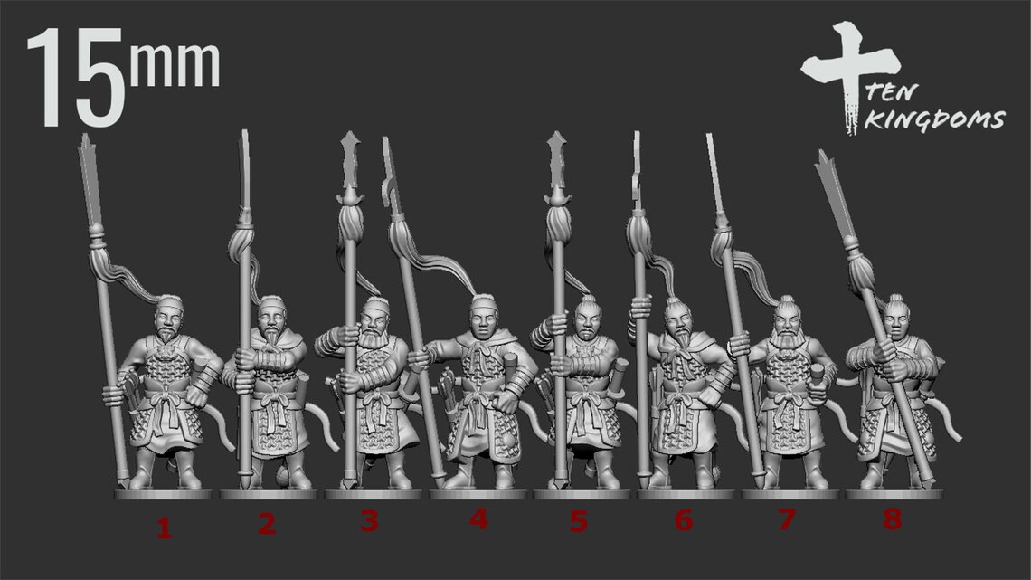 15mm Song Spear Armoured Foot (TGM-7 Resin) Ten Kingdom Miniatures - Etsy