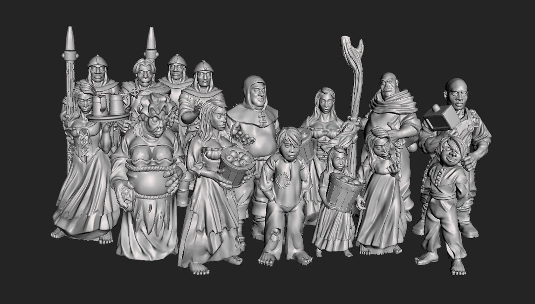Villagers Pack 15 Figures 28mm 32mm - Etsy