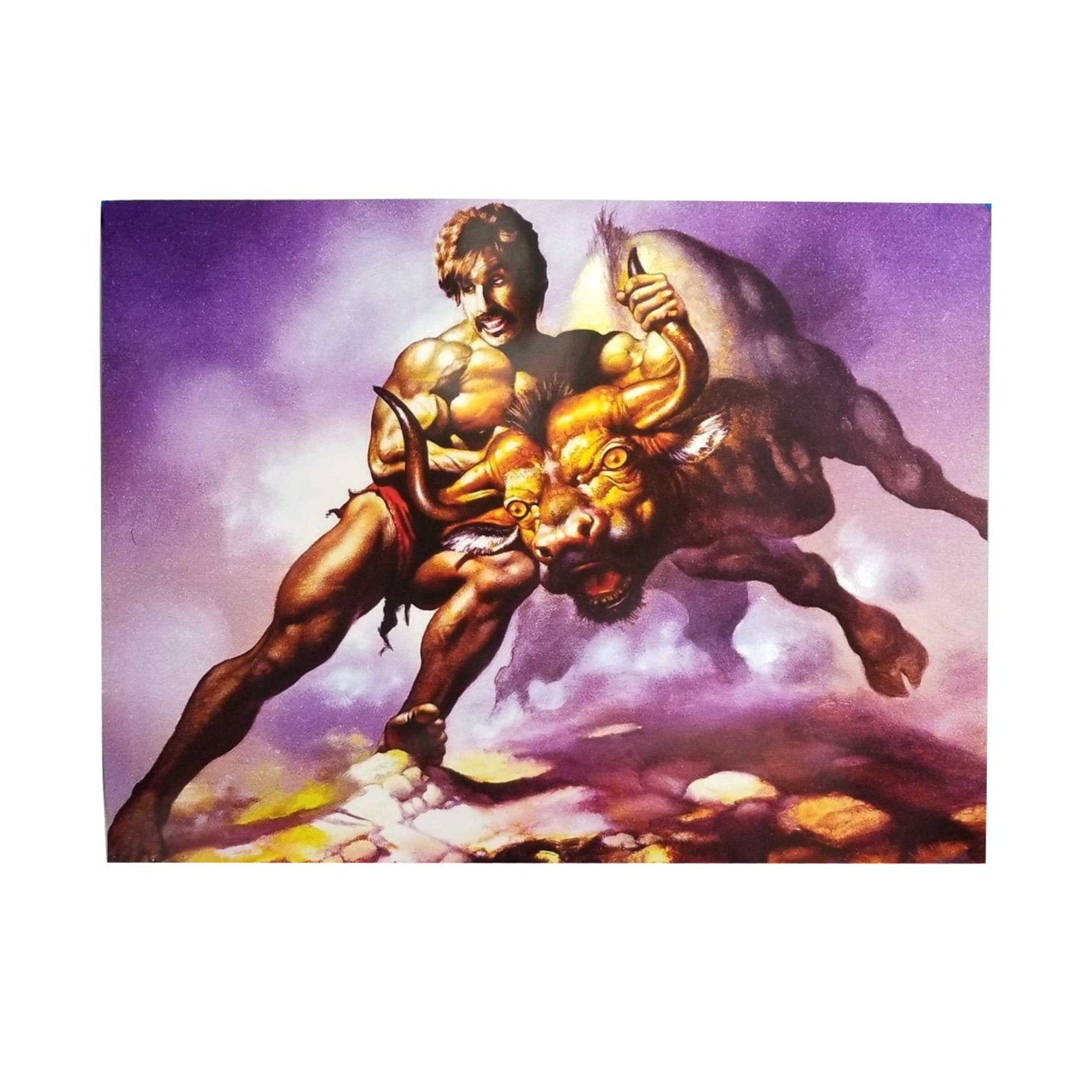 White Goodman Taking the Bull by the Horns Poster Painting - Etsy Canada