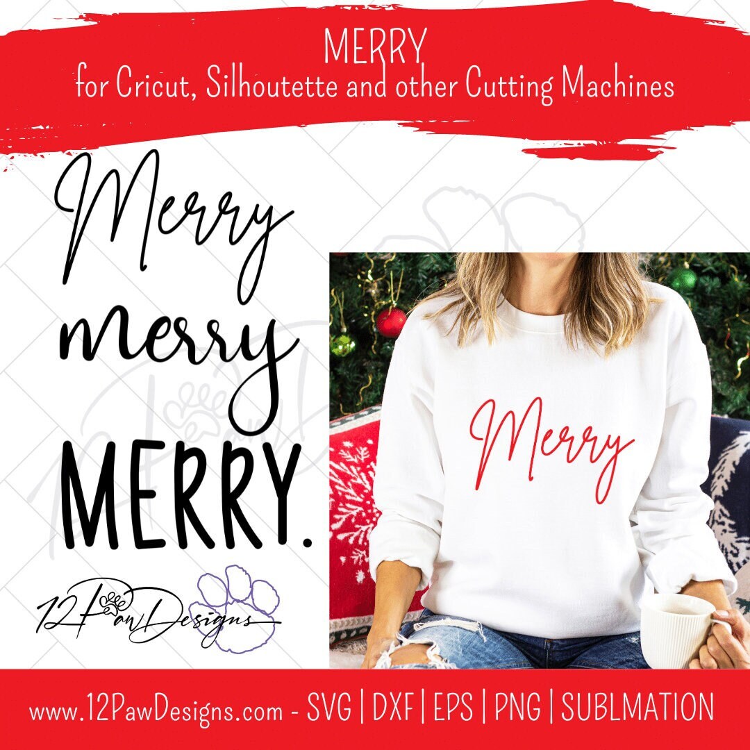 Merry SVG, Merry Christmas, Merry Hand Lettered, Merry Script, Cricut ...