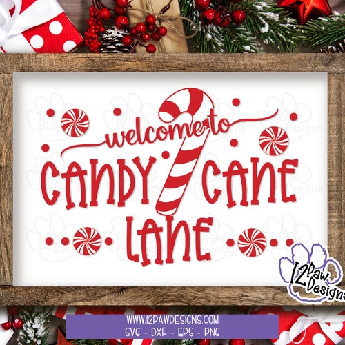 Candy Cane Lane Street Sign Front Door Sign Candy Canes Sign - Etsy