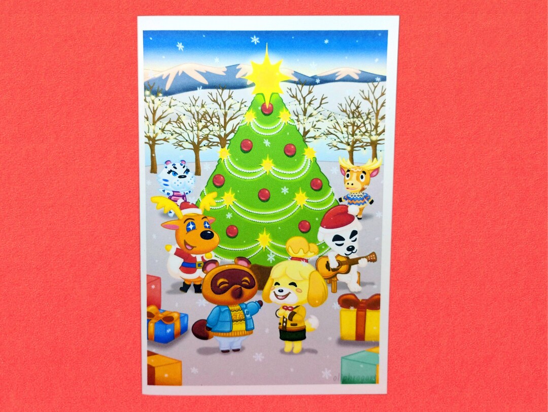 Animal Crossing 4x6 Inch Holiday Card With White Envelope - Etsy