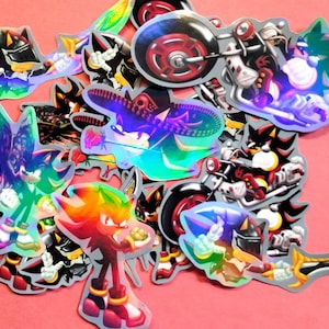 Shadow the Hedgehog Stickers | (holographic or Glossy) Waterproof - Etsy