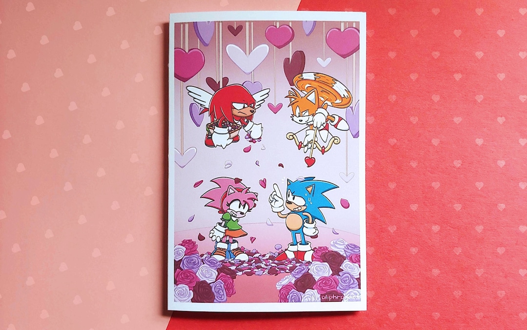 Sonic Valentines Day/anniversary 4x6 Inch Greeting Cards and White ...