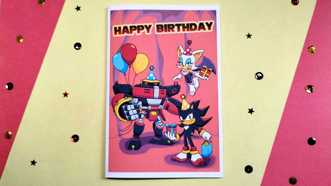Sonic Birthday 4x6 Inch Greeting Card With White Envelope (customizable ...