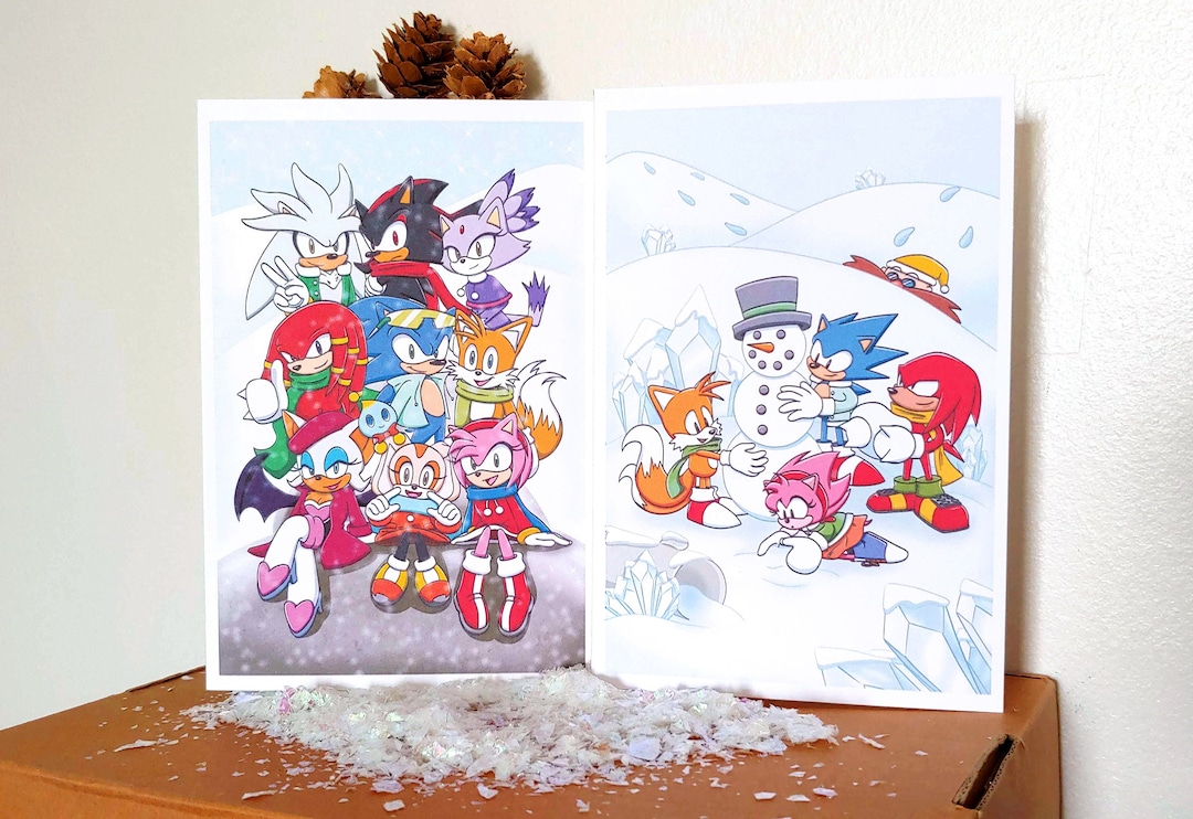 Sonic Holiday 4x6 Inch Greeting Cards and White Envelopes With Mania or ...