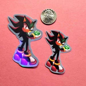 Shadow the Hedgehog Stickers | (holographic or Glossy) Waterproof - Etsy