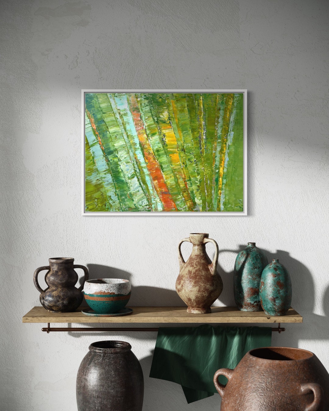 Spring Valley, Original Oil Painting, Abstract Painting, Modern Decor ...