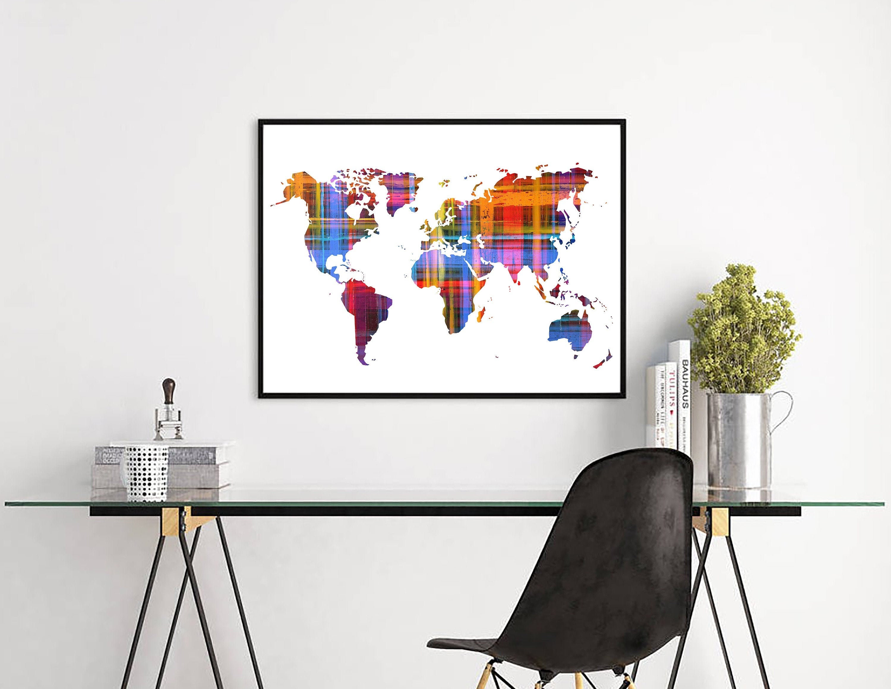 DIGITAL DOWNLOAD, World Map Printable Wall Art Poster Print Decor ...