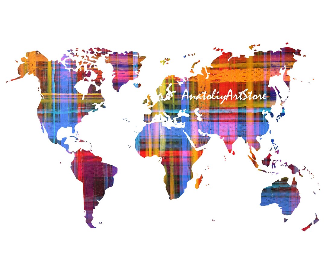 DIGITAL DOWNLOAD, World Map Printable Wall Art Poster Print Decor ...