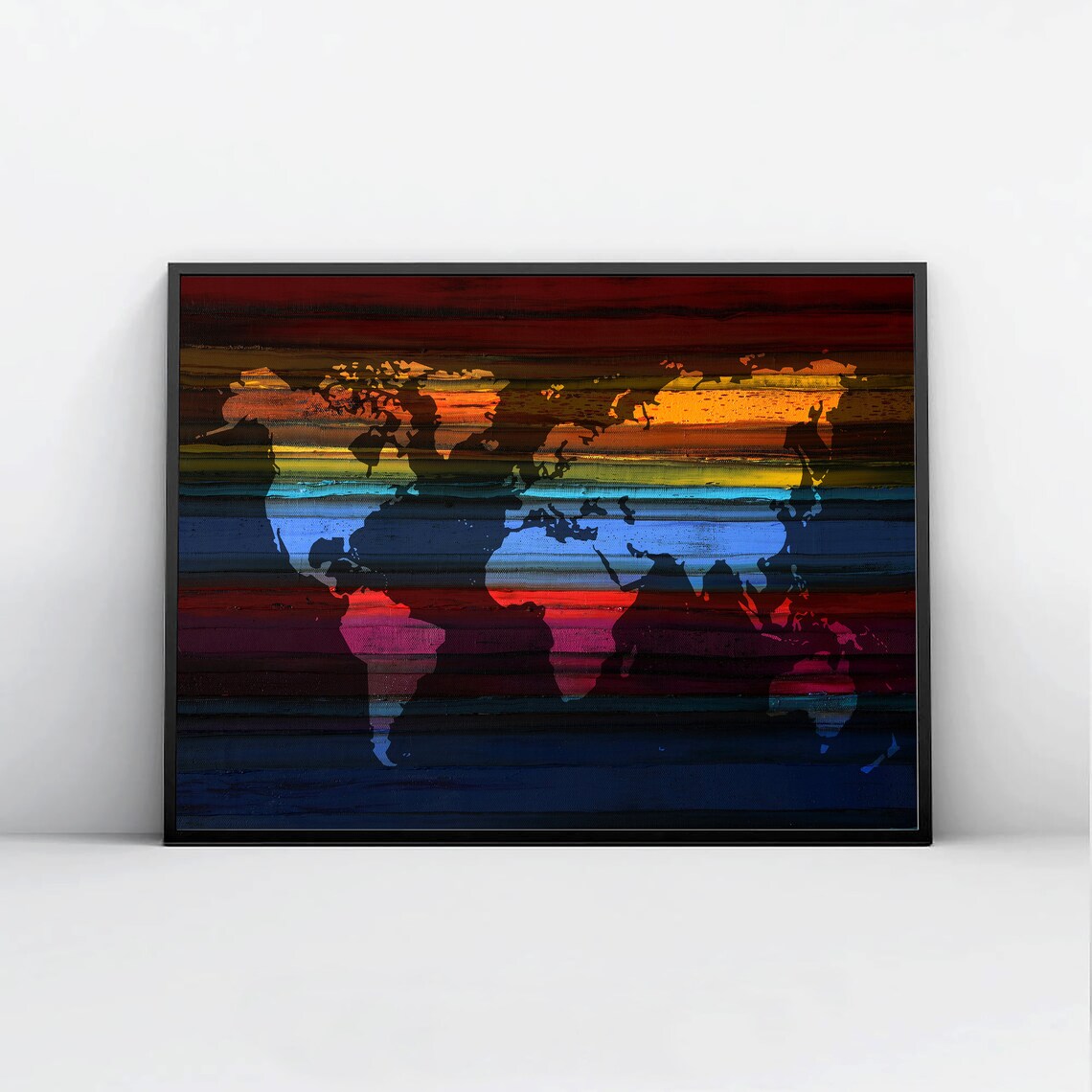 DIGITAL DOWNLOAD Colorful World Map Printable Wall Art | Etsy