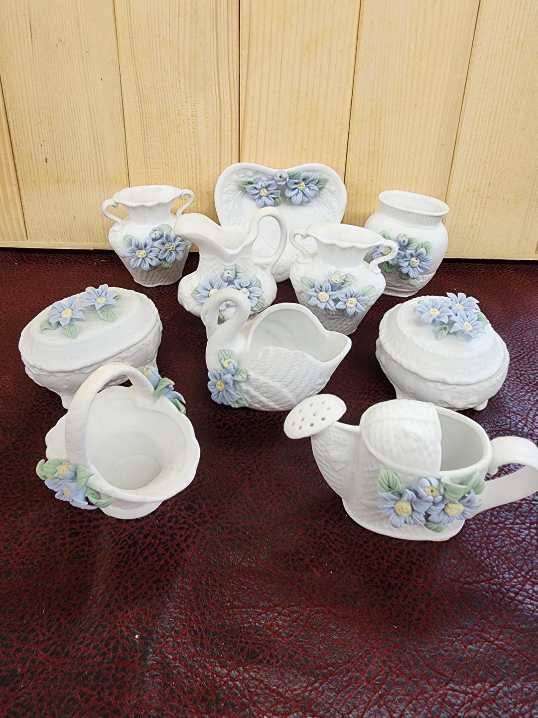 10 Piece Set,small Porcelain Trinket Set - Etsy
