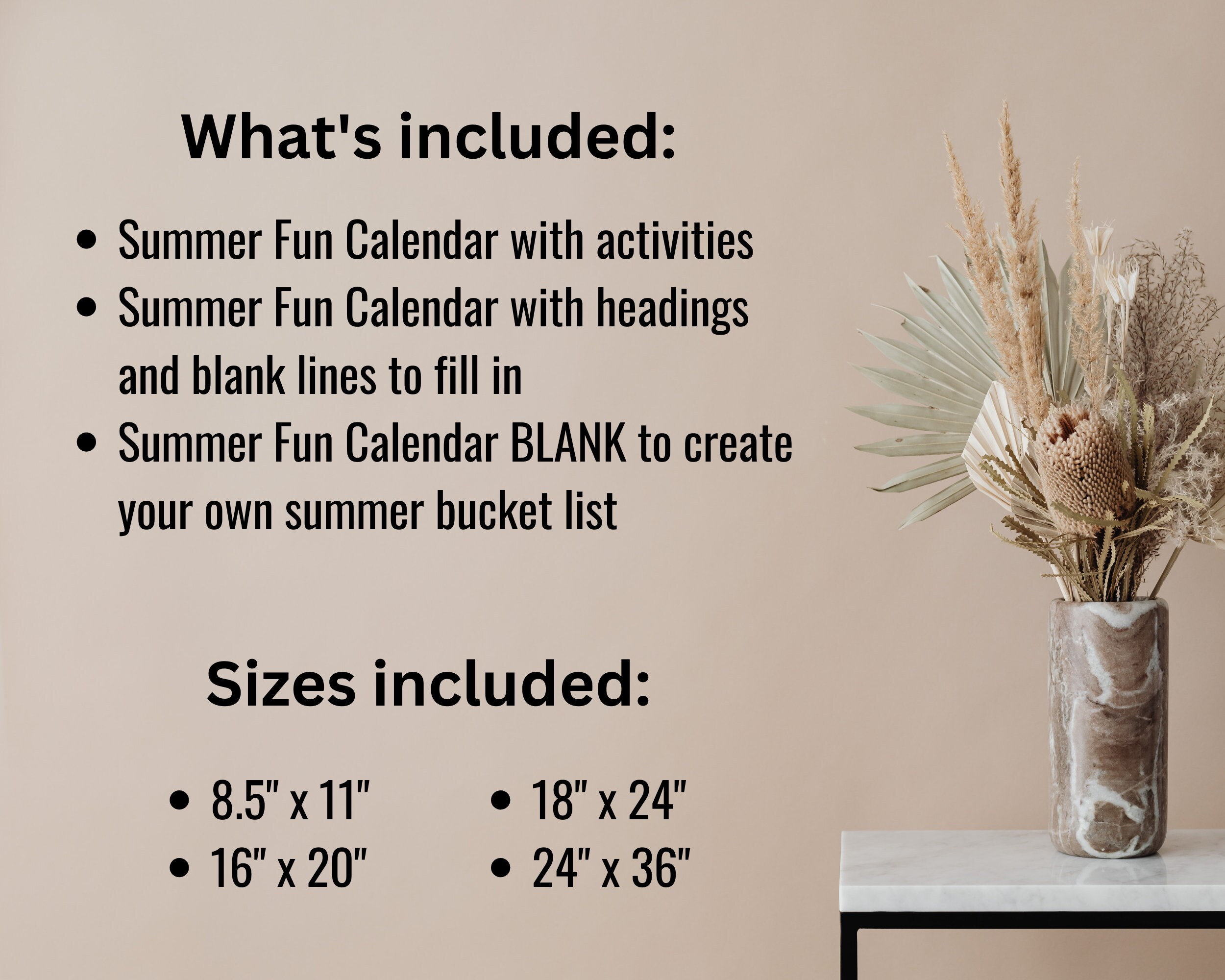 Summer Fun Calendar Printable Summer Bucket List 2023 Summer - Etsy