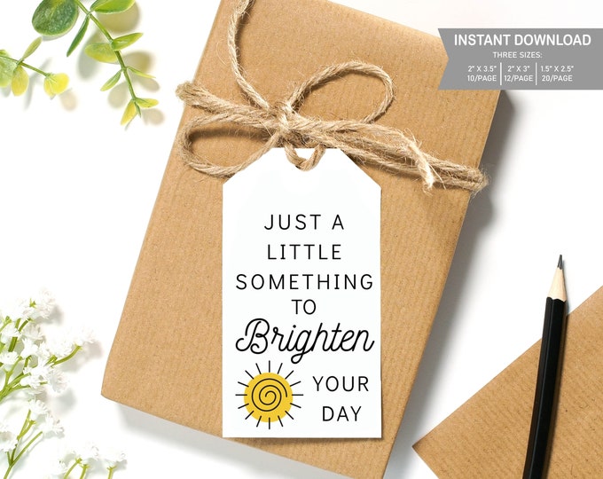 A Little Something to Brighten Your Day Tag, Thank You Tag, Teacher ...