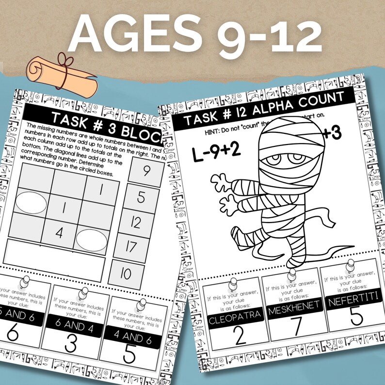 Mummy Tomb Escape Rooms for Kids, Printable Party Game, HALLOWEEN Theme ...