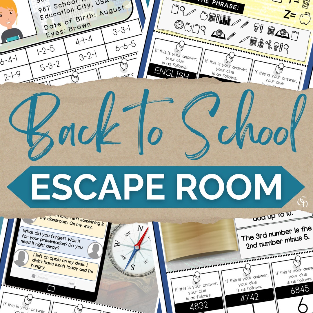 Back to School Kids Escape Room, First Day of School Activity, Teacher ...