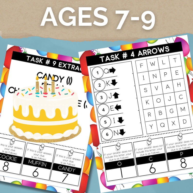Birthday Escape Rooms for Kids, Printable Party Game, BIRTHDAY Theme ...