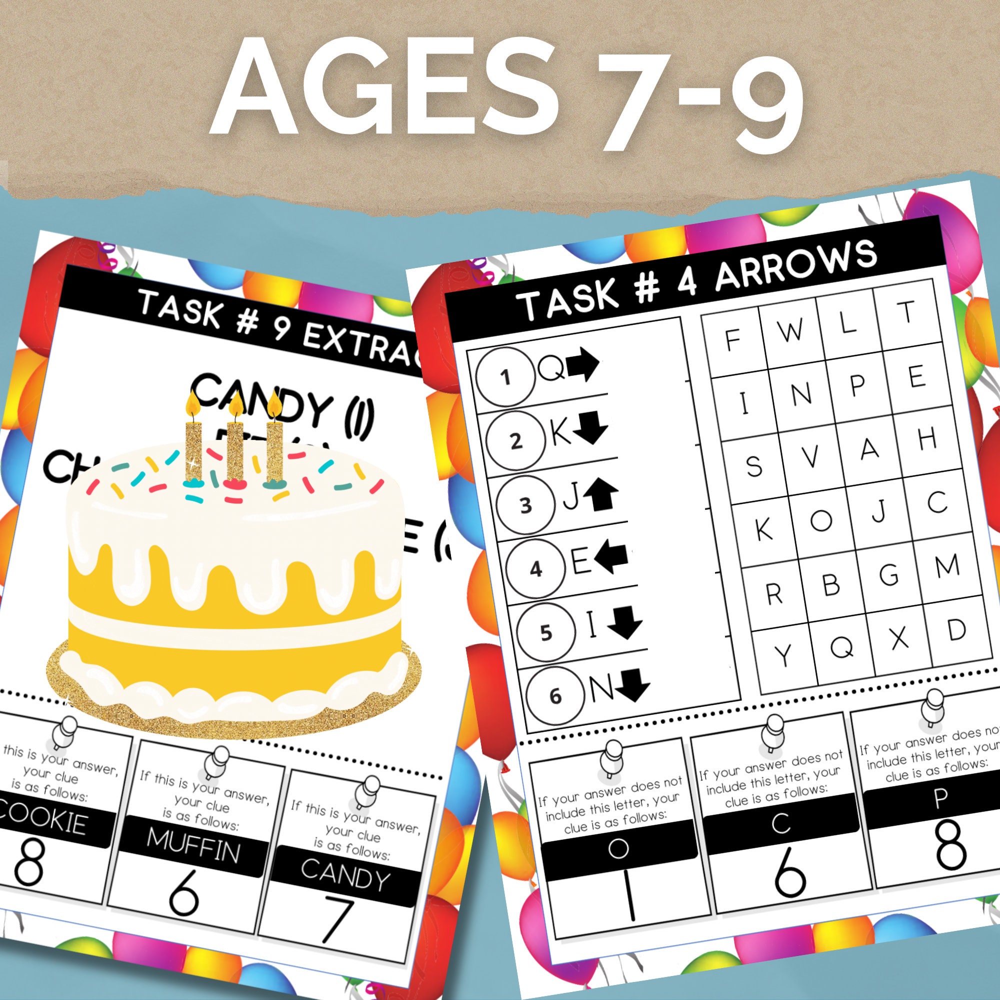 Birthday Escape Rooms for Kids, Printable Party Game, BIRTHDAY Theme ...