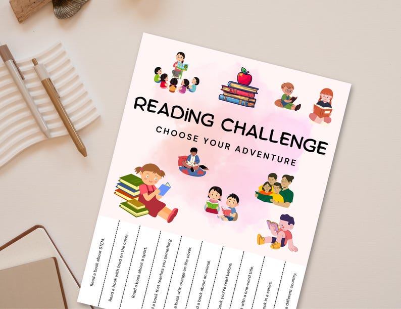 Reading Challenge, Summer Reading Tracker for Kids, Tear off Flyer ...