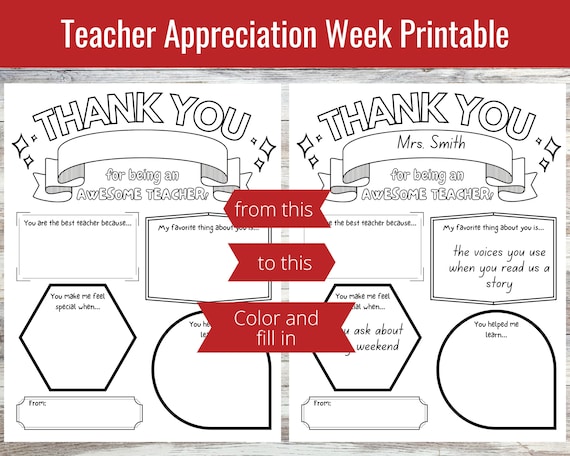 Teacher Appreciation Week Printable Teacher Coloring Page | Etsy