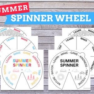 Summer Spinner Wheel, Printable to Do List, Summer Checklist, Kids to ...