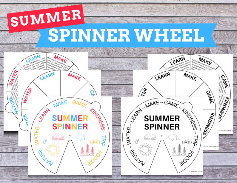 Summer Spinner Wheel, Printable to Do List, Summer Checklist, Kids to ...