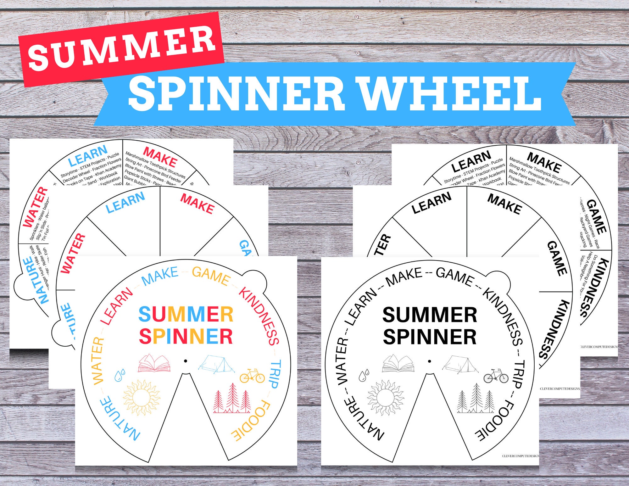 Summer Spinner Wheel, Printable to Do List, Summer Checklist, Kids to ...