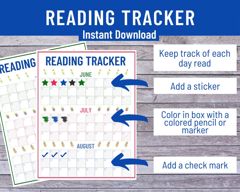 Summer Reading Log Summer Reading Chart Summer Reading - Etsy