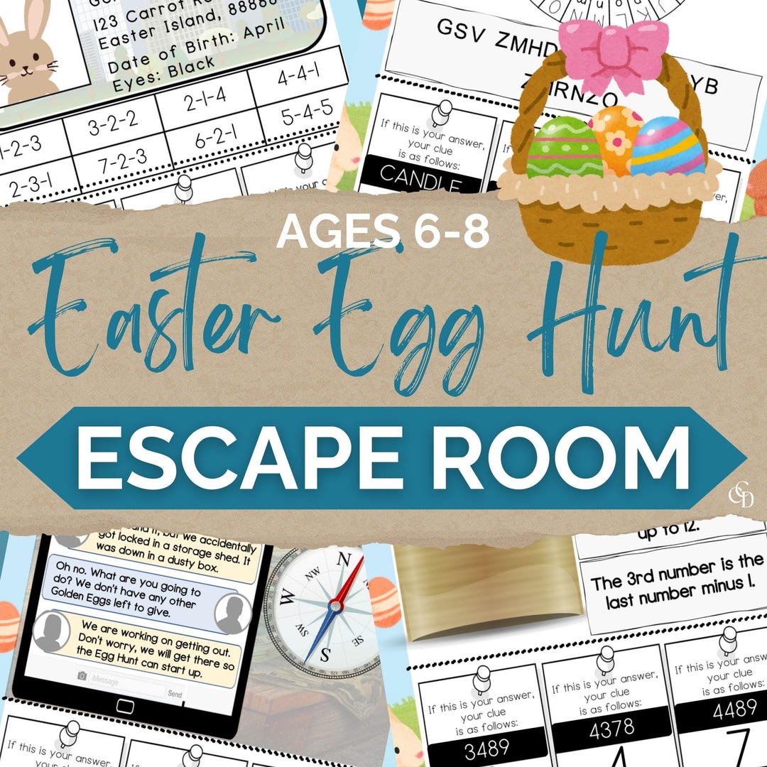 EASTER Egg Escape Rooms for Kids, Printable Party Game, Easter Egg ...