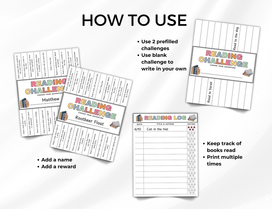 Reading Tracker for Kids – Tear-off Printable Reading Challenge Chart ...