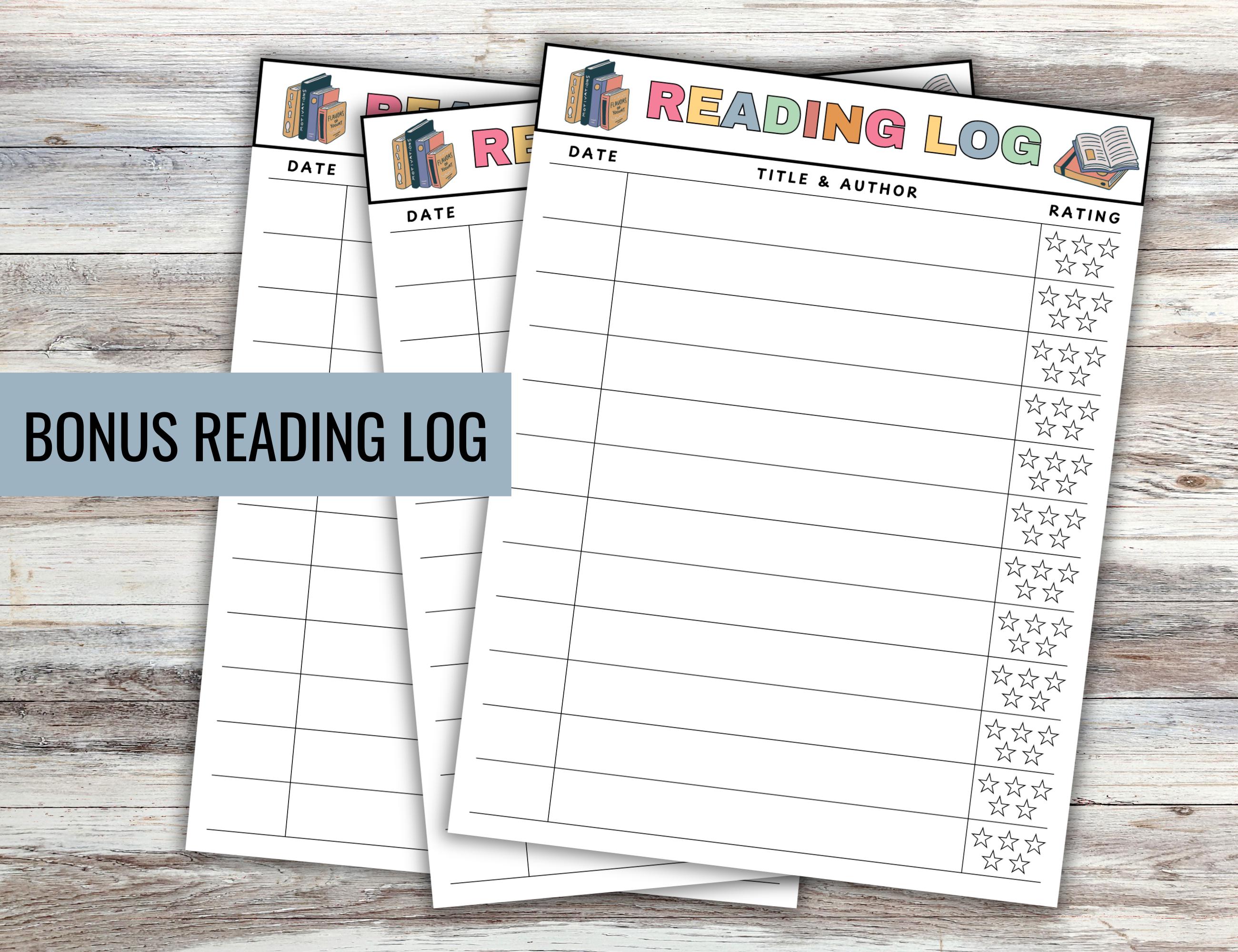 Reading Tracker for Kids – Tear-off Printable Reading Challenge Chart ...
