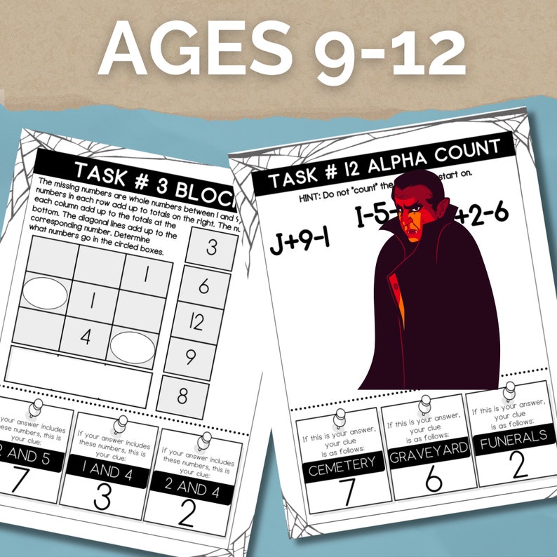 Vampire Escape Rooms for Kids, Printable Party Game, HALLOWEEN Theme ...