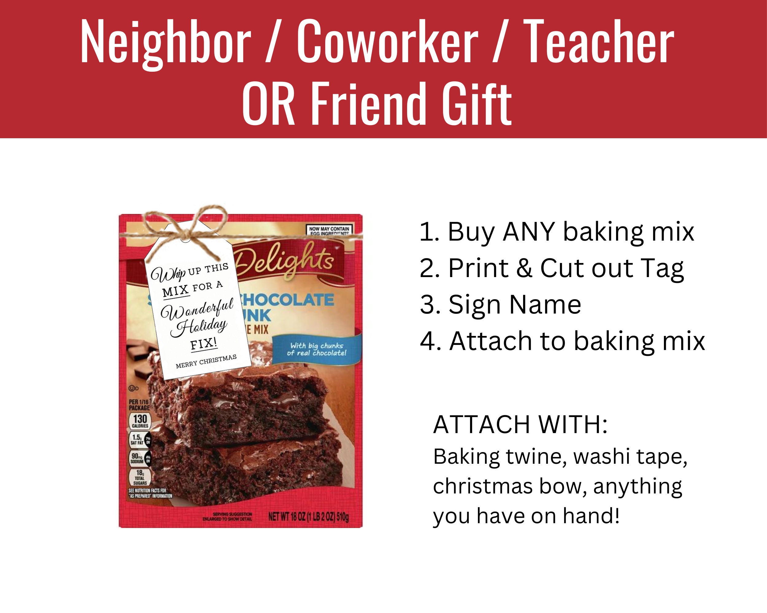 PRINTABLE Christmas Baking Tag Christmas Neighbor Gift - Etsy