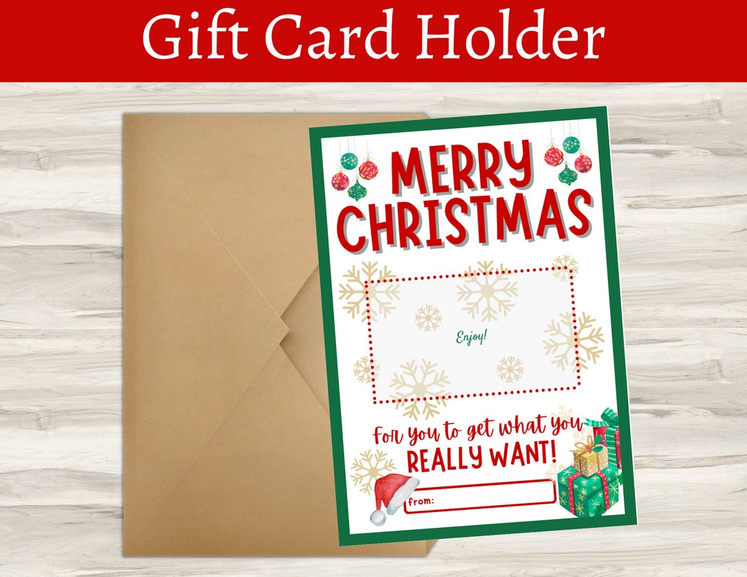 Printable Christmas Gift Card Holder, Teacher Gift Card Holder ...