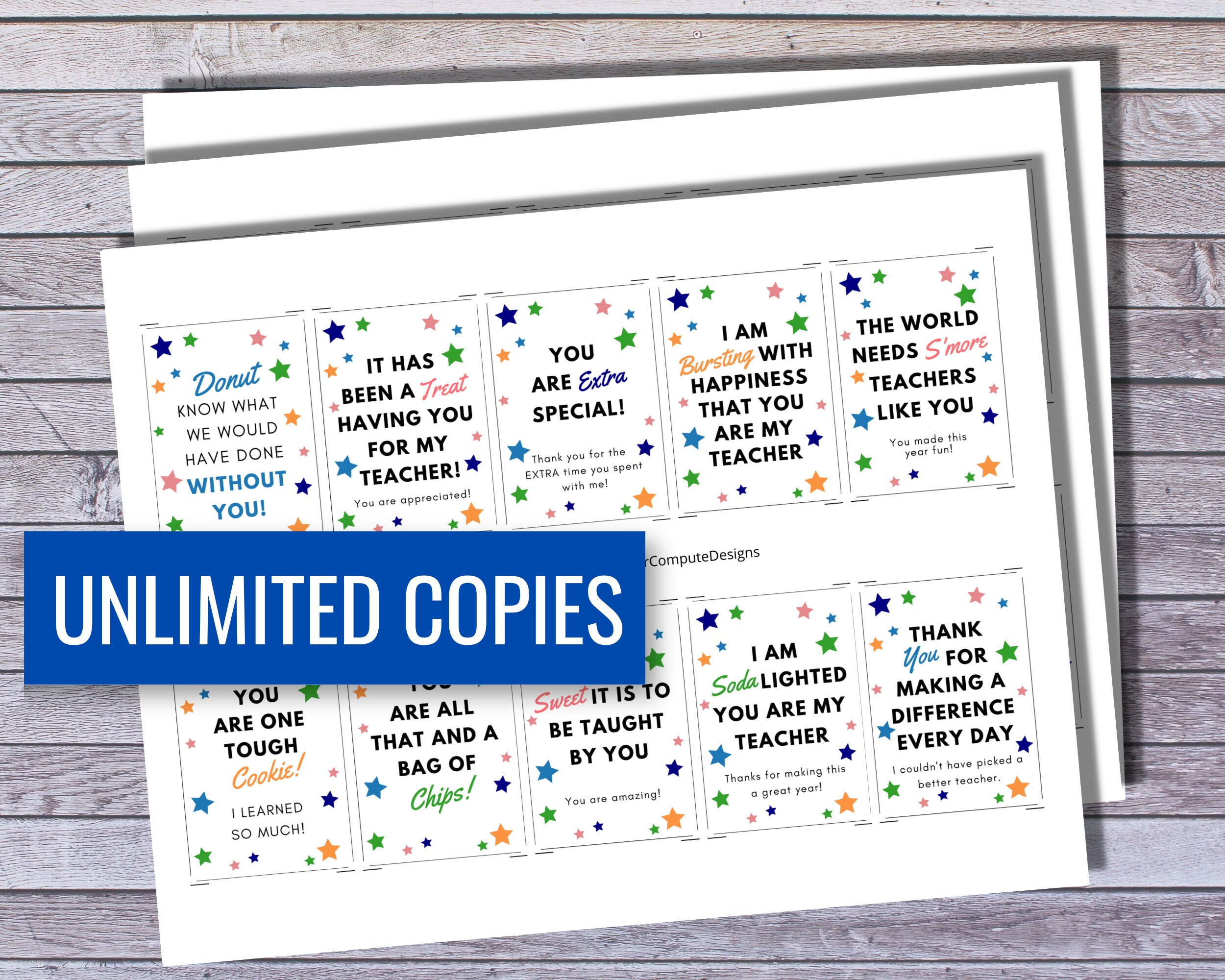 Teacher Appreciation Tags Appreciation Week Printable - Etsy