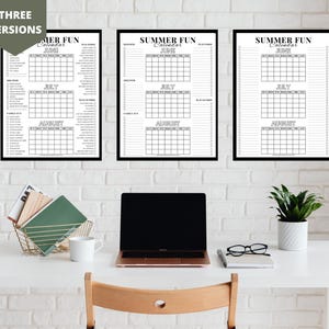 Summer Fun Calendar, Printable Summer Bucket List, Summer Activities ...