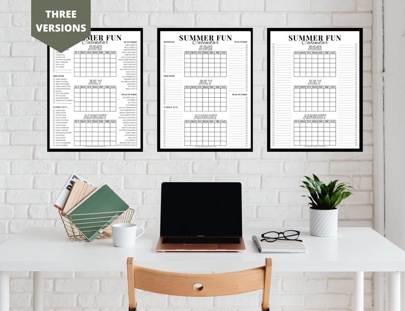 Summer Fun Calendar, Printable Summer Bucket List, Summer Activities ...